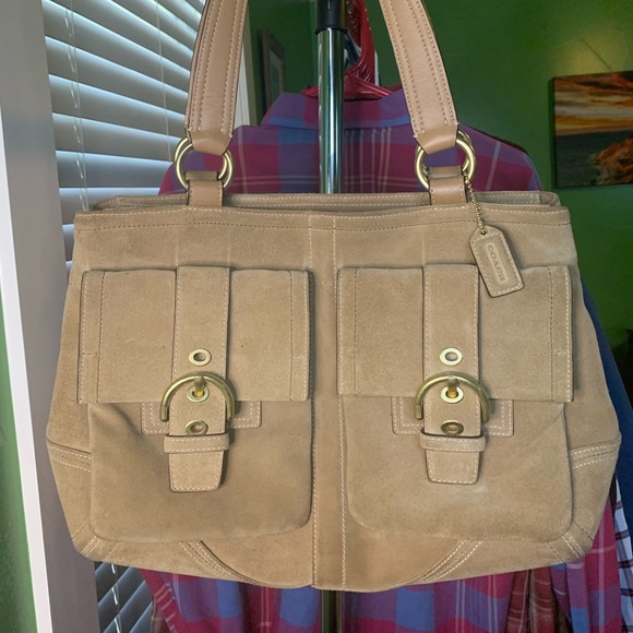 Coach | Bags | Vintage Coach Suede And Leather Handbag Saddlebag | Poshmark